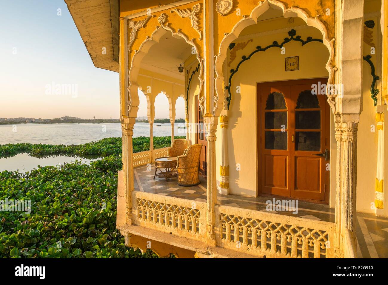 India Rajasthan State Kishangarh the Phool Mahal Palace on the shore of ...