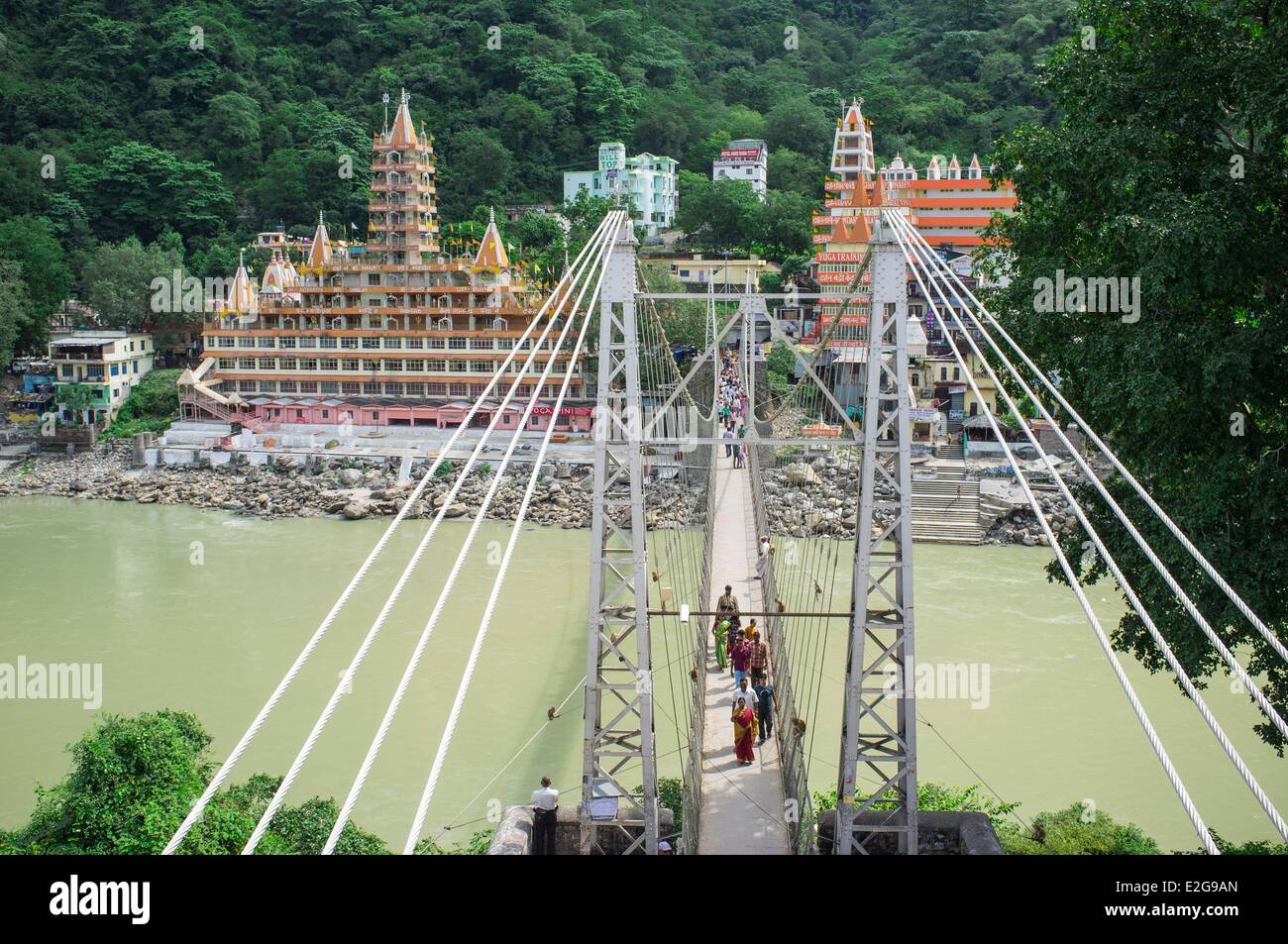 India Uttarakhand State Rishikesh the world capital of Yoga on the ...