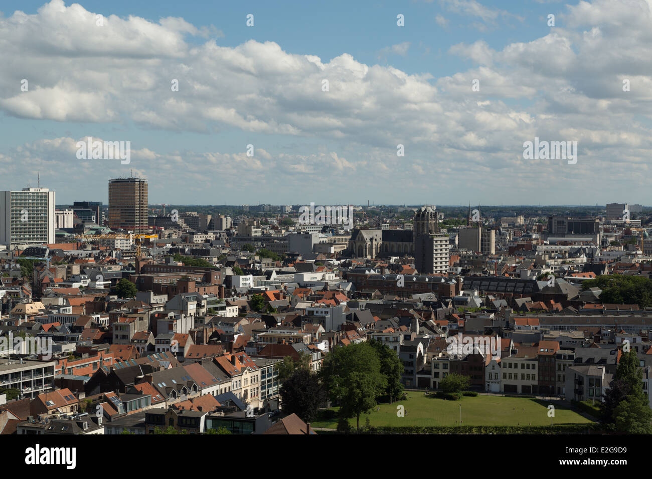 A photograph of the view of the cityscape from the MAS museum in ...