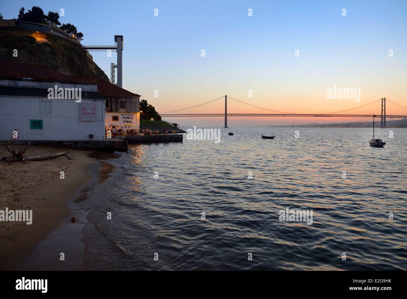 Portugal Lisbon region Almada located on Southern bank of Tagus river ...