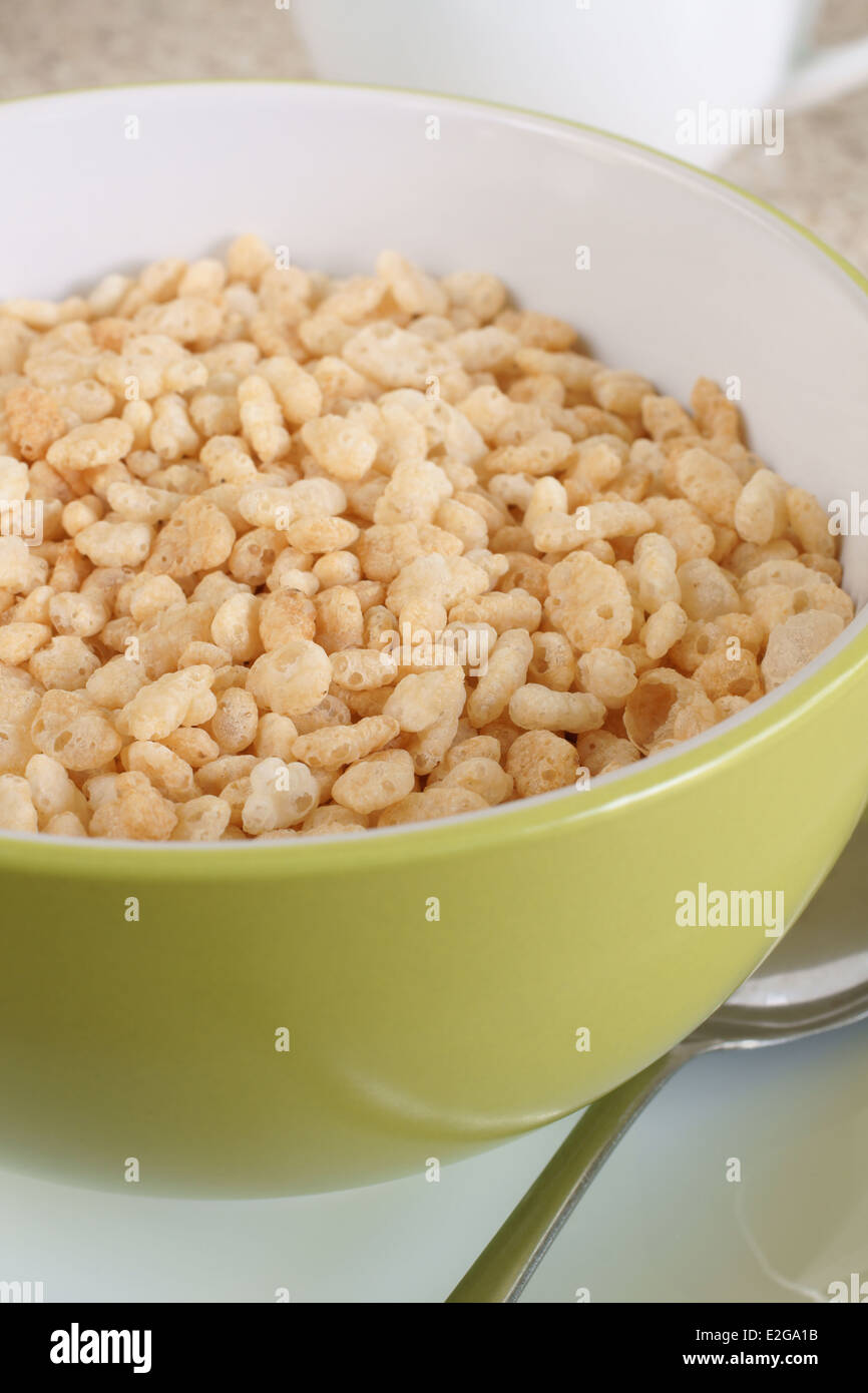 Rice krispies a popular puffed rice breakfast cereal in a breakfast ...