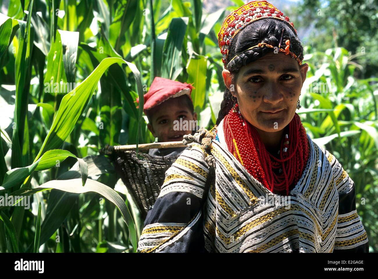 Pakistan Khyber Pakhtunkhwa Kalash valleys Bumburet valley Kalash woman ...