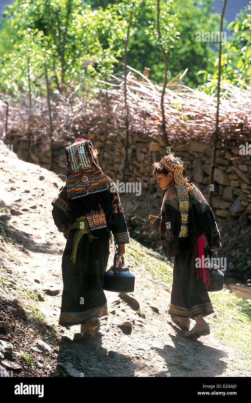 Pakistan Khyber Pakhtunkhwa Kalash valleys Bumburet valley young Kalash ...