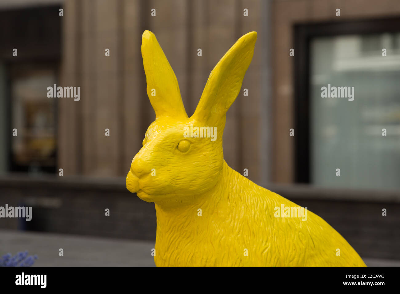 A photograph of a yellow easter bunny in Belgium. The Easter Bunny is ...