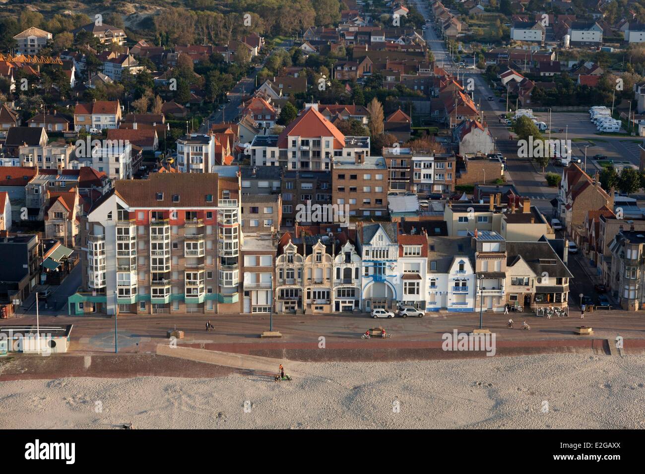 France Nord Bray Dunes villas seafront (aerial view Stock Photo - Alamy