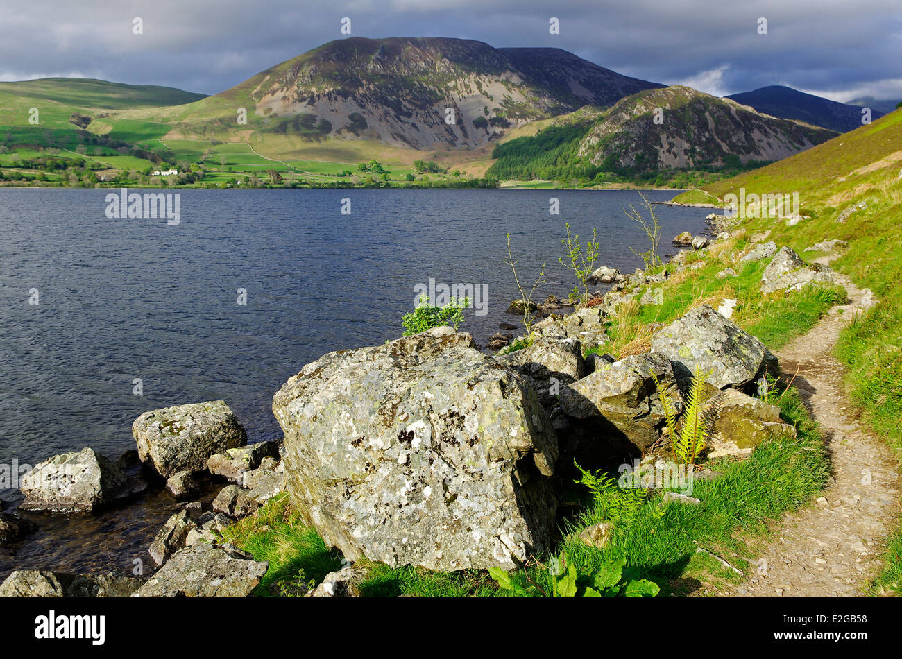 Ennerdale Water with Great Borne Mountain. Ennerdale, Lake District ...