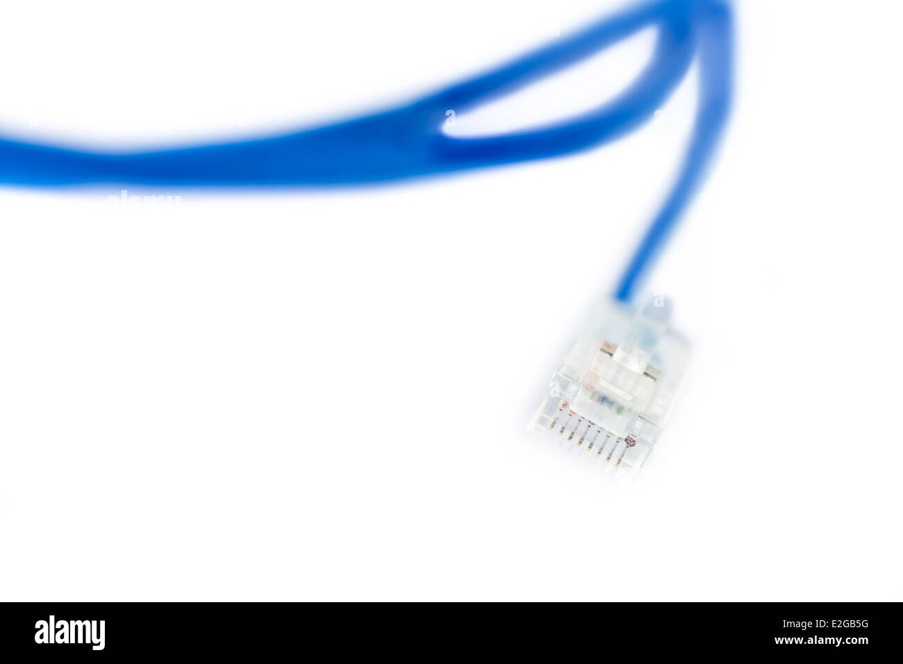 Blue Ethernet Line isolated on white Stock Photo - Alamy