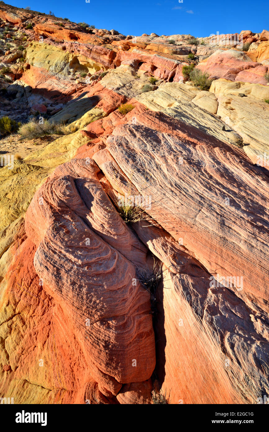 Colorful sandstone in Valley of Fire State Park north of Las Vegas in ...