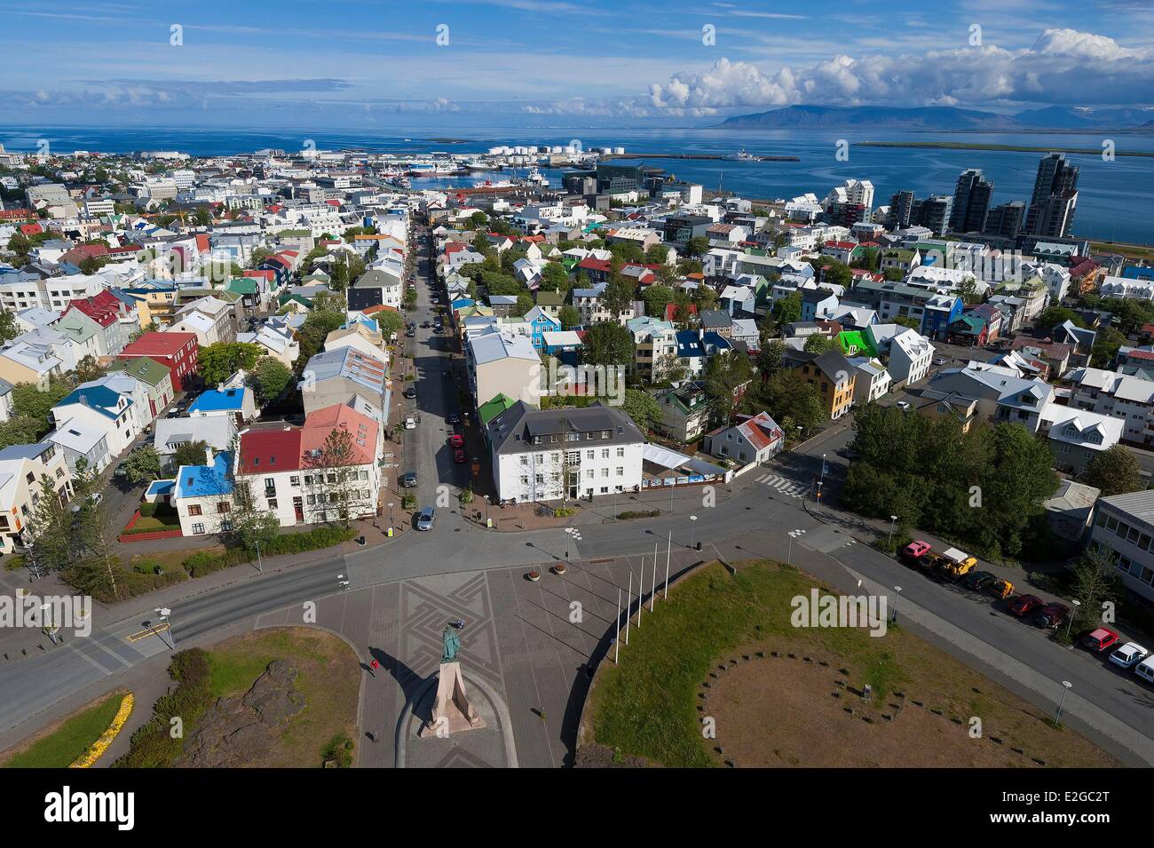 Iceland Reykjavik and Faxa Bay Stock Photo - Alamy