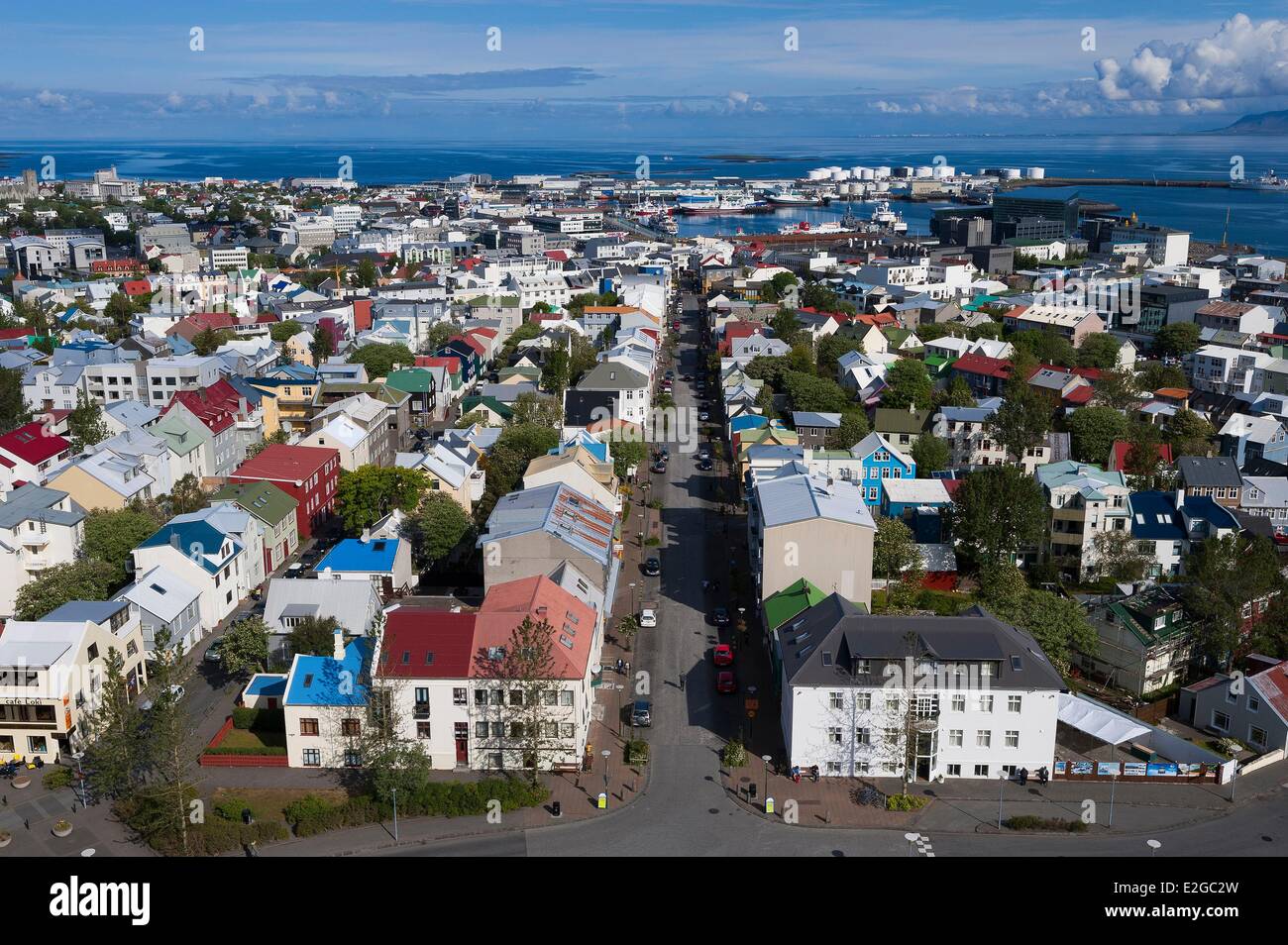 Iceland Reykjavik and Faxa Bay Stock Photo - Alamy