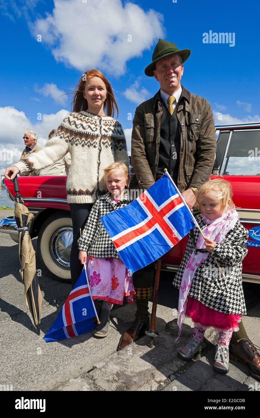 Iceland Reykjavik Colours are up for the National day Stock Photo - Alamy