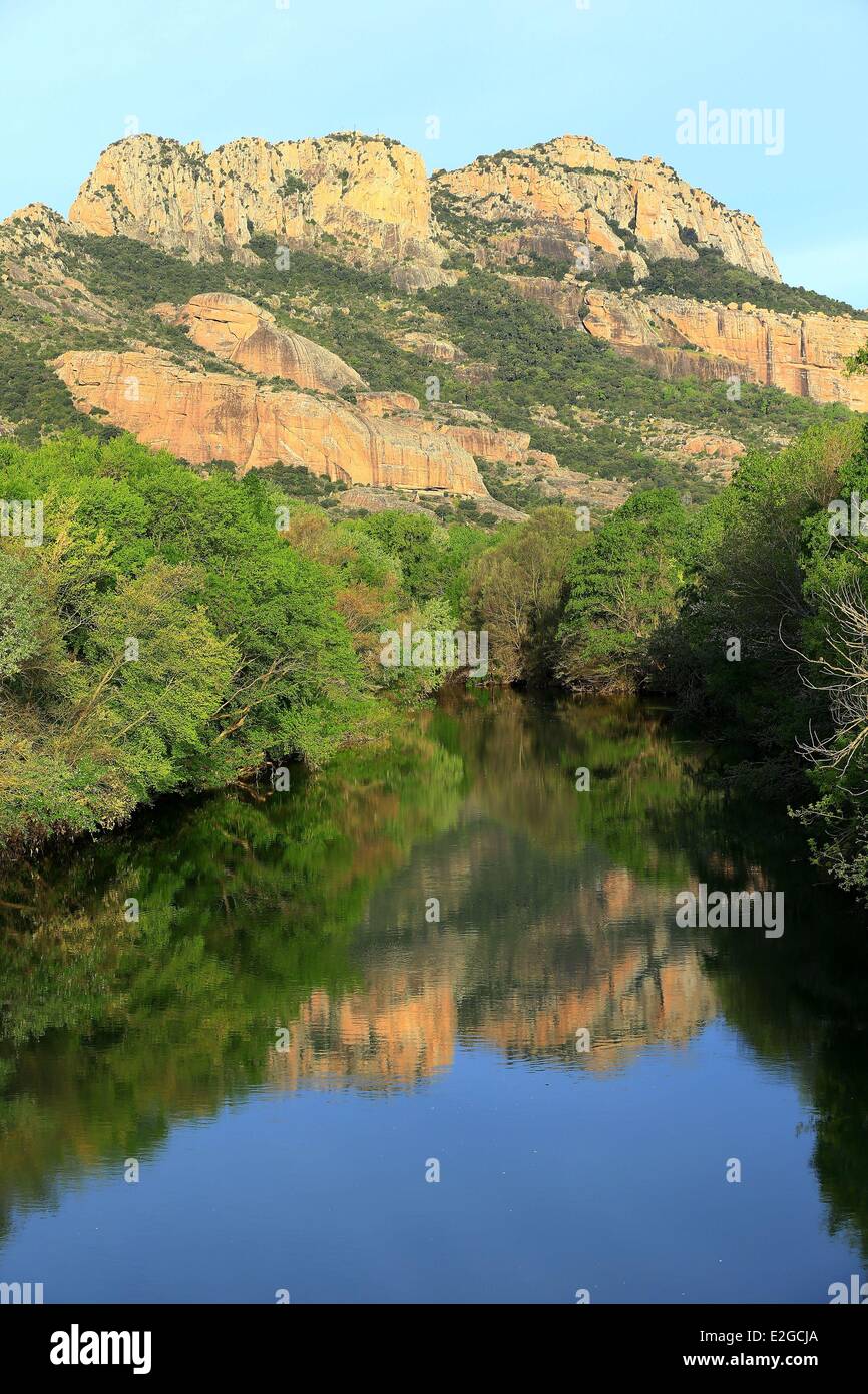 France Var Roquebrune sur Argens Argens and Rocher de Roquebrune (373m ...
