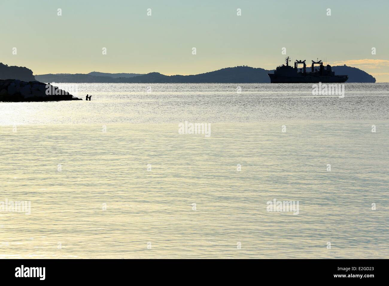 France Var Toulon Le Mourillon district beaches Cape Carqueiranne in ...
