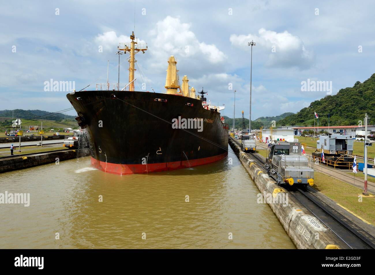 Panama Panama Canal Pedro Miguel locks mechanical mules or electric ...