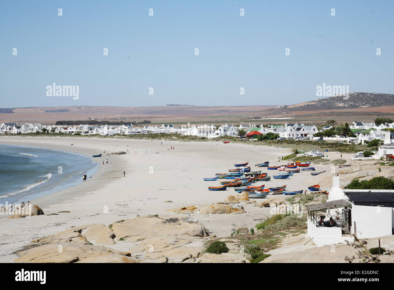 Beach in Paternoster, with fishing boats Stock Photo - Alamy