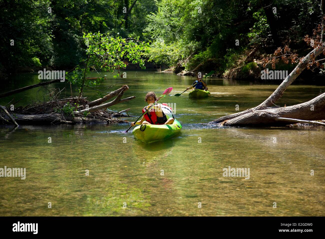France Var Provence Verte Vallee de l'Argens canoeing on Argens between ...