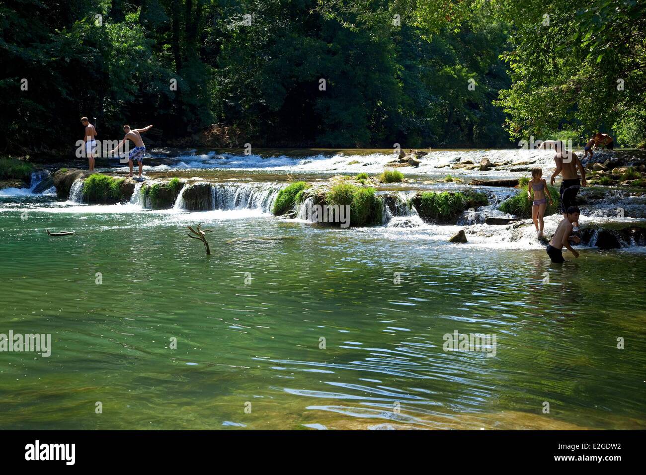 France Var Provence Verte Vallee de l'Argens canoeing on Argens between ...