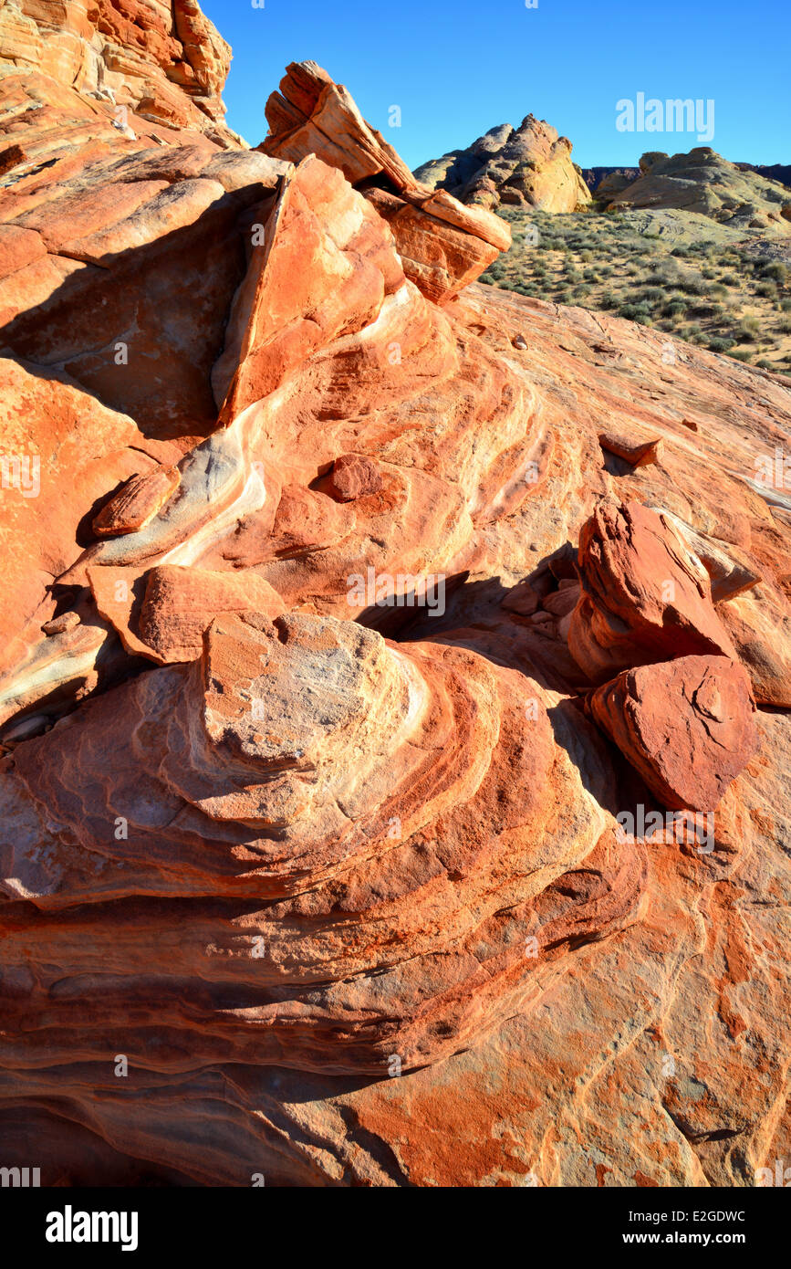 Colorful sandstone in Valley of Fire State Park north of Las Vegas in ...