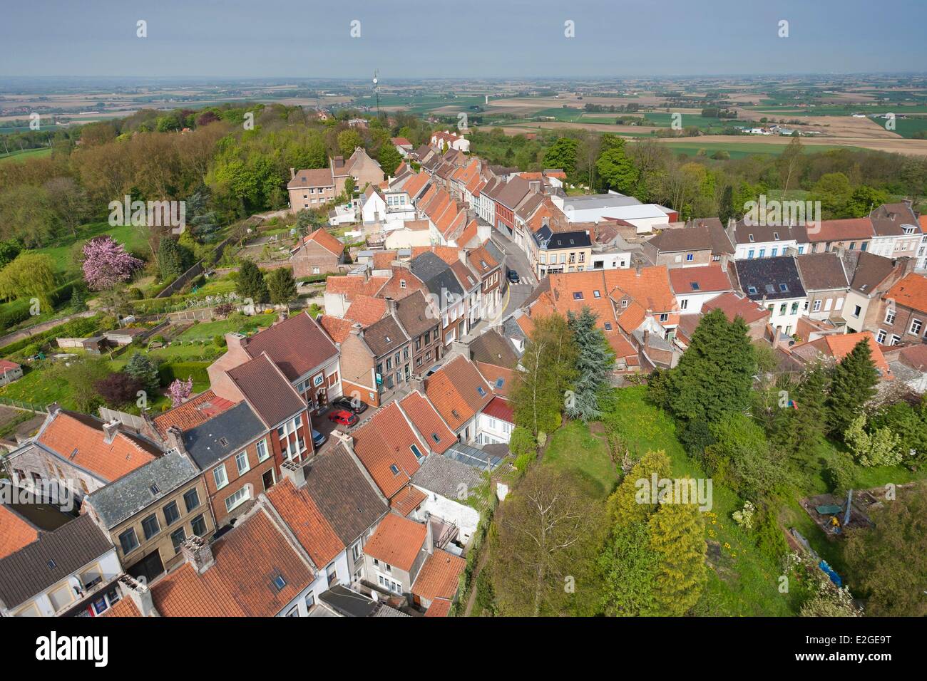 France Nord Cassel village overlooking plain of maritime Flanders on ...