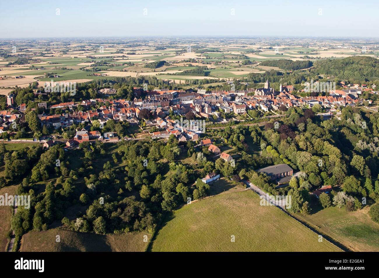 France Nord Cassel village overlooking plain of maritime Flanders on ...