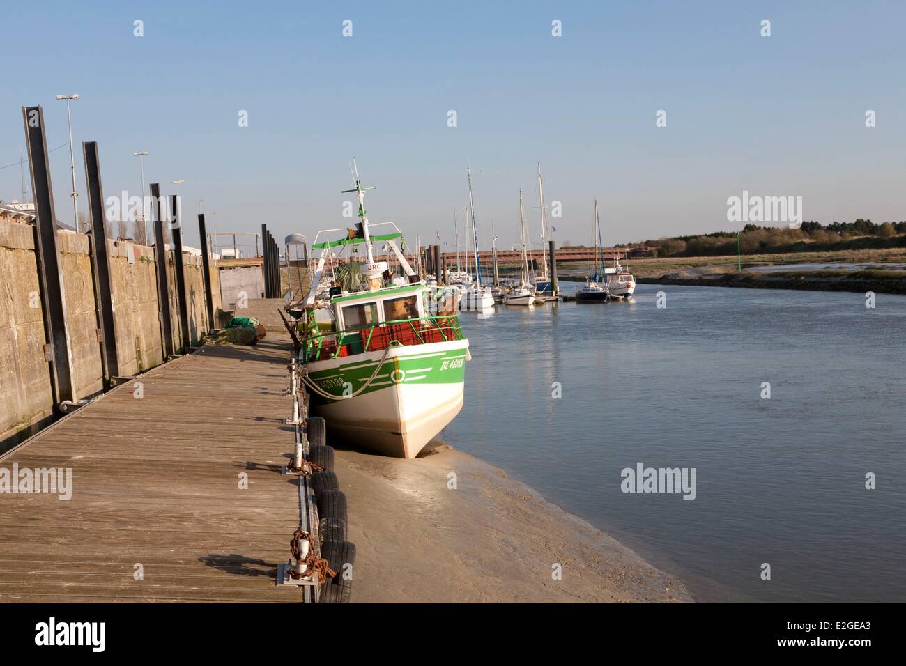 France Pas de Calais Etaples fishing boat in port Stock Photo - Alamy