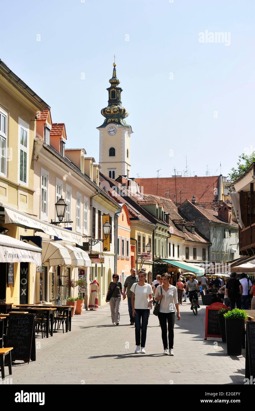 Croatia Zagreb old city Kaptol district Tkalciceva street Stock Photo ...