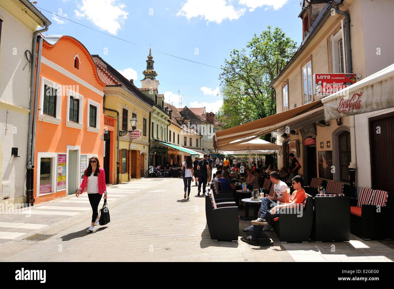 Croatia Zagreb old city Kaptol district Tkalciceva street Stock Photo ...