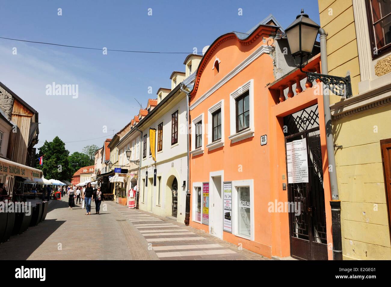 Croatia Zagreb old city Kaptol district Tkalciceva street Stock Photo ...
