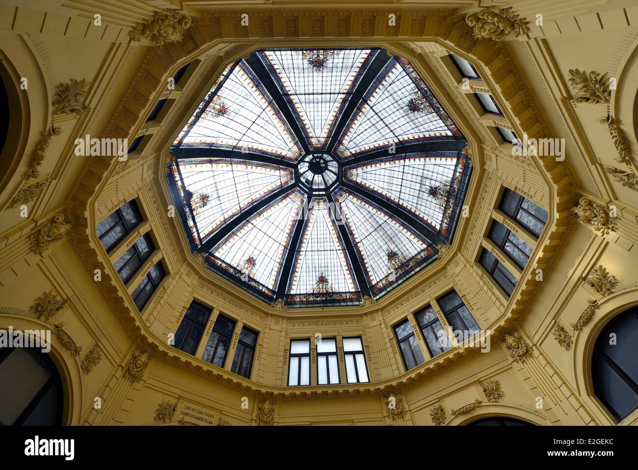 Croatia Zagreb Oktogon covered passageway glass roof of 1900's era in ...