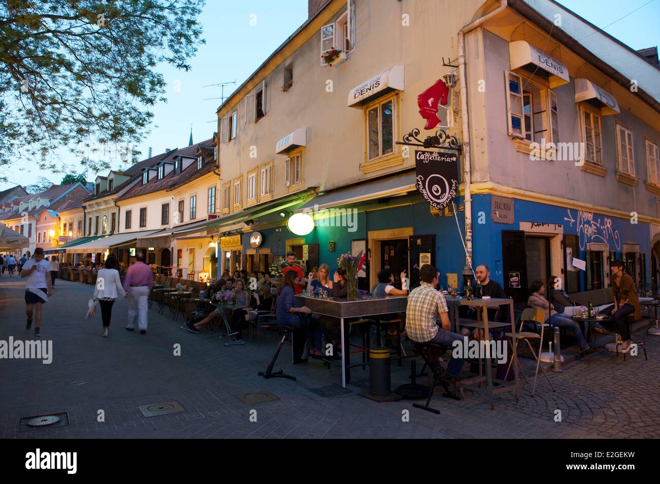 Croatia Zagreb old city Kaptol district Tkalciceva street Stock Photo ...