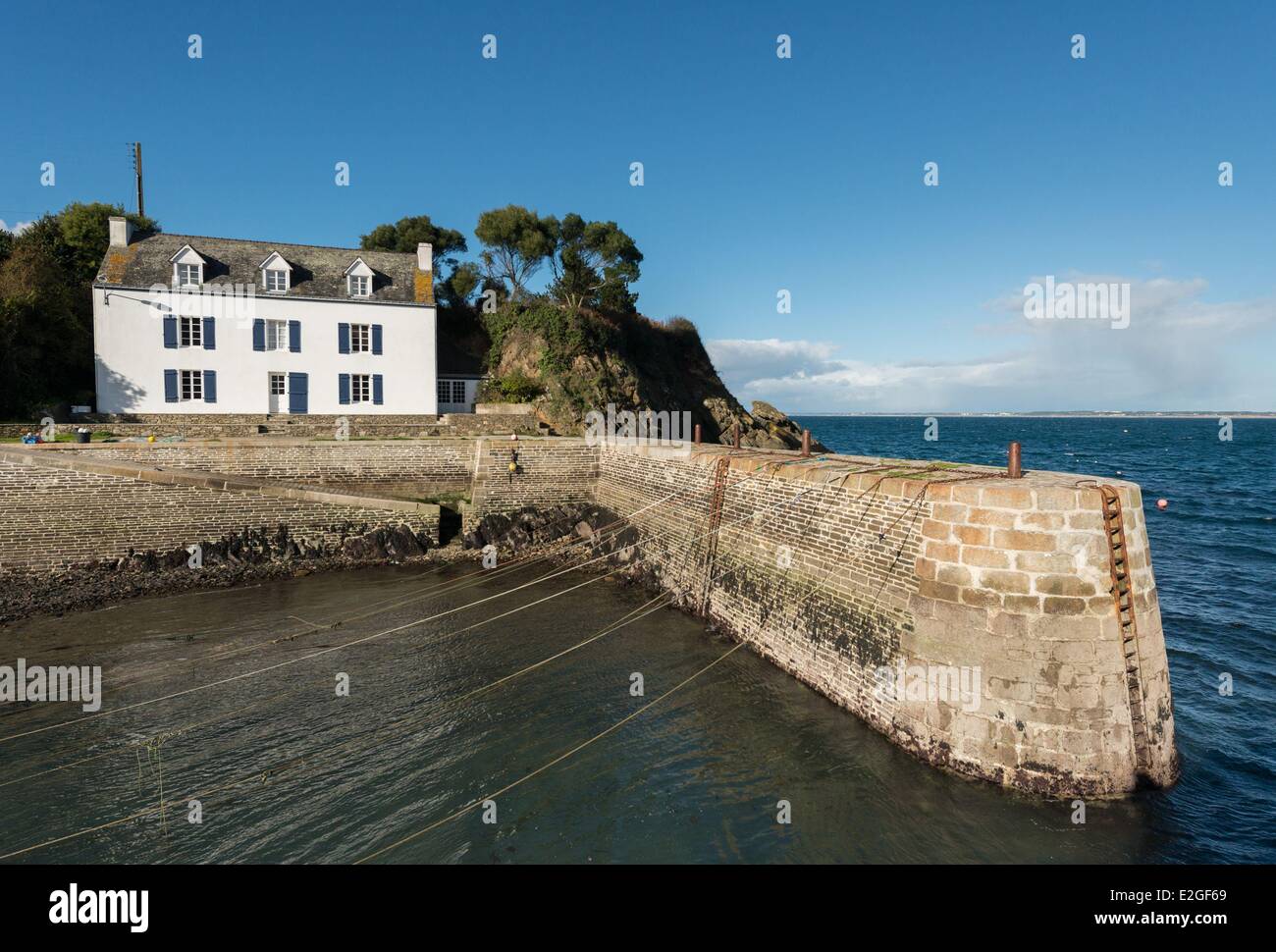 France Morbihan Groix island Port Lay smallest port in Europe Stock ...