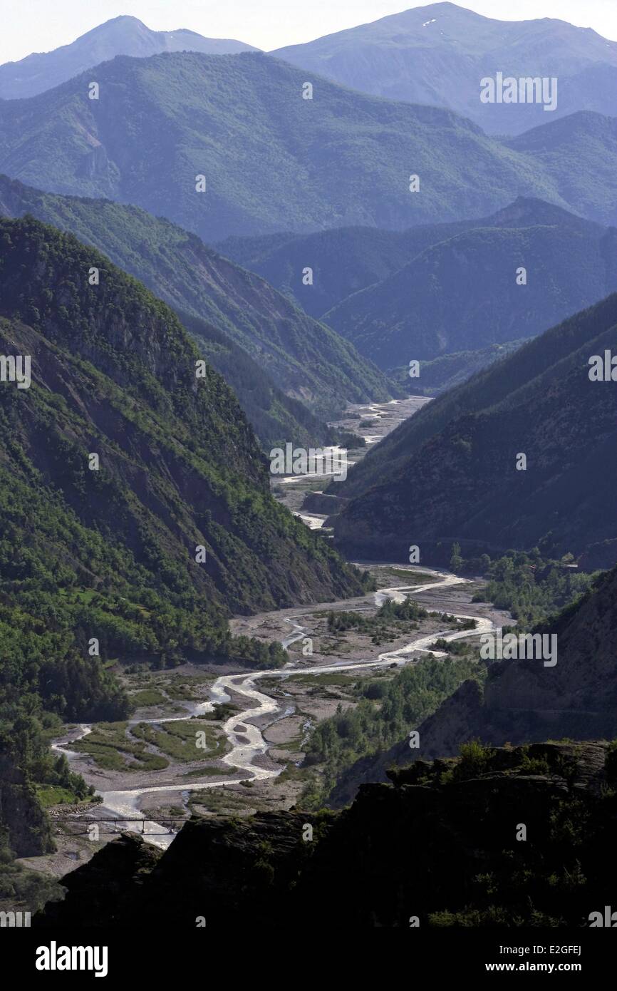 France Alpes Maritimes Mercantour National Park valley carved by Var ...
