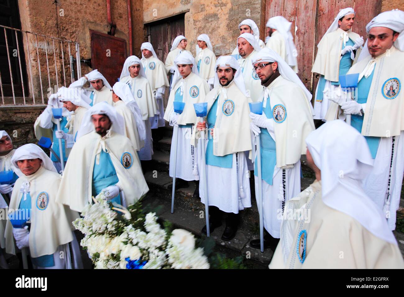 Italy Sicily Enna procession of Good Friday Stock Photo - Alamy