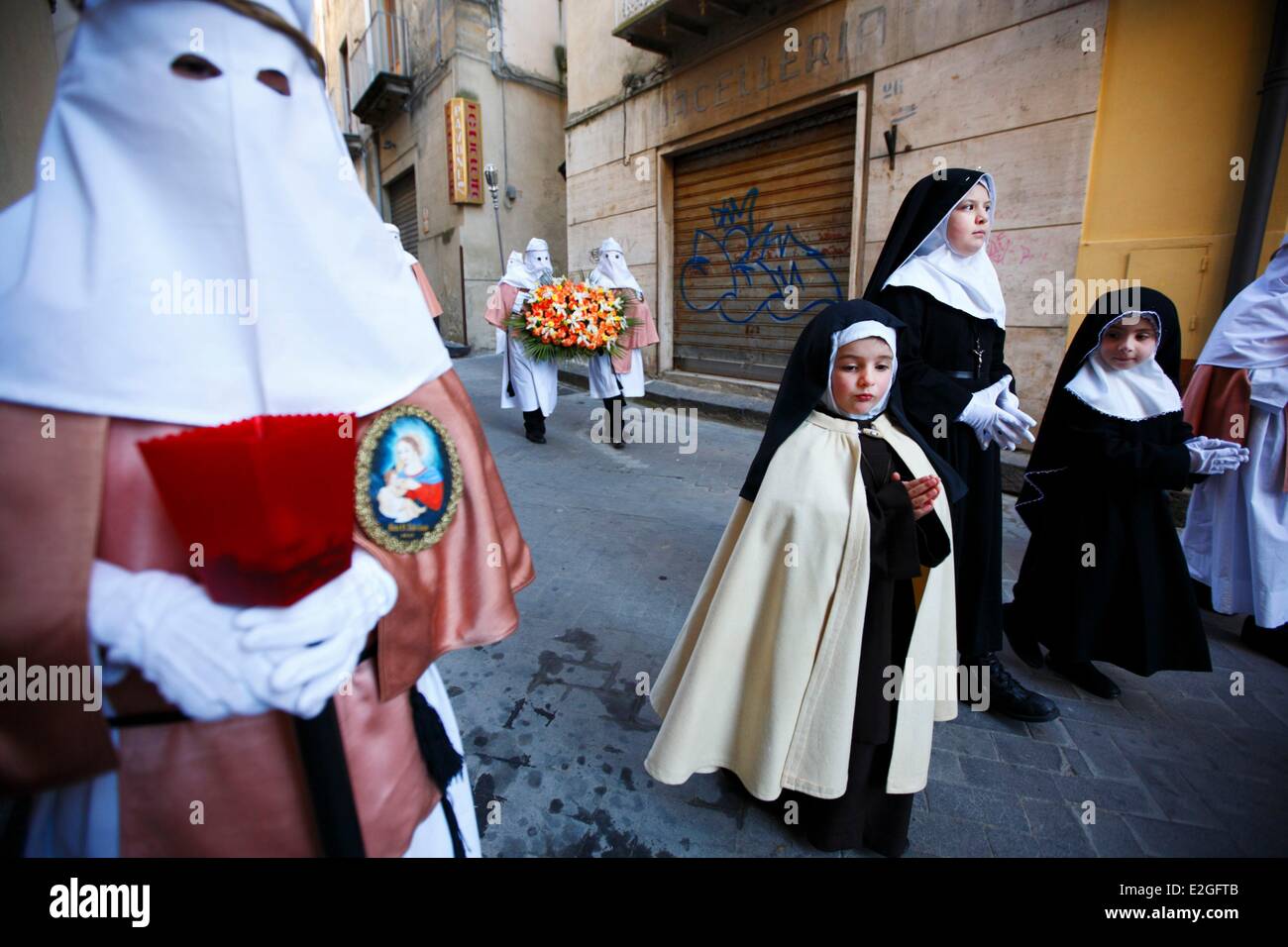 Italy Sicily Enna Easter procession Stock Photo - Alamy