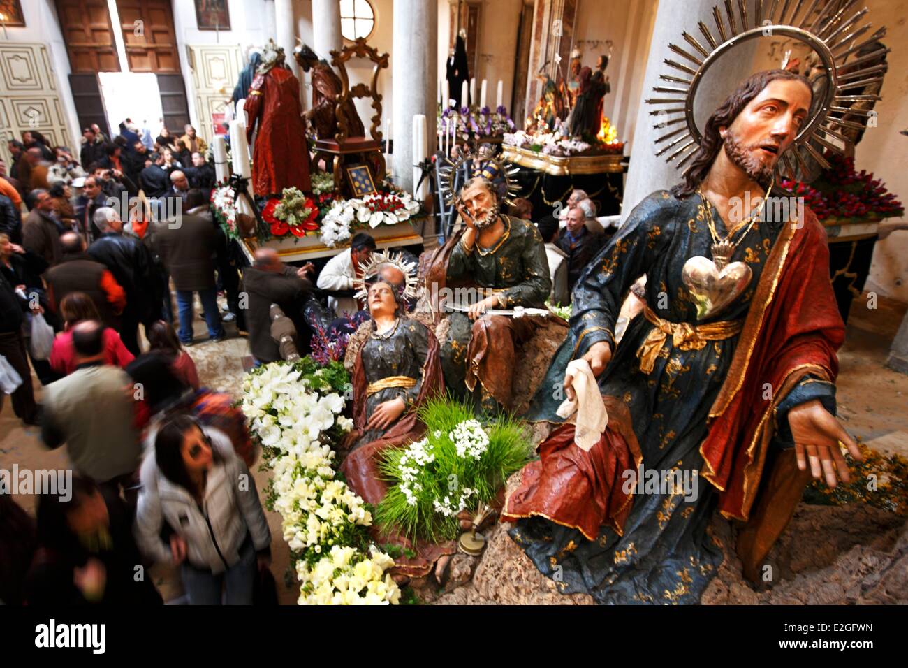 Italy Sicily Trapani procession of Mysteries of Good Friday Stock Photo ...