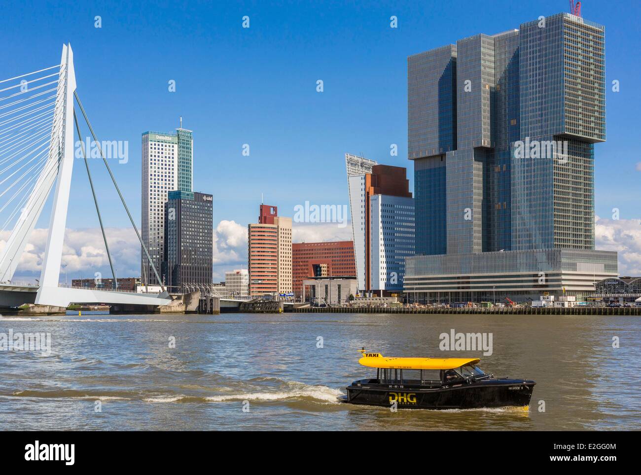 Netherlands South Holland Rotterdam Southbank area along Nieuwe Maas ...