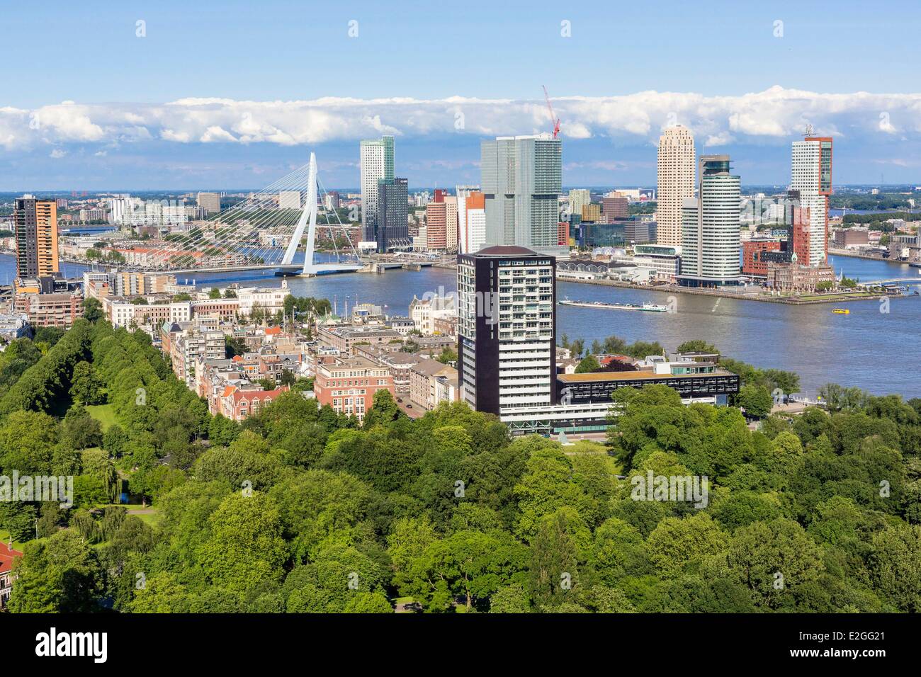 Netherlands South Holland Rotterdam view Euromast park Het Park New ...