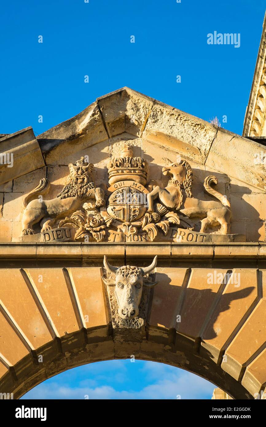 Malta Three Cities Vittoriosa (Birgu) gate of marina Stock Photo - Alamy