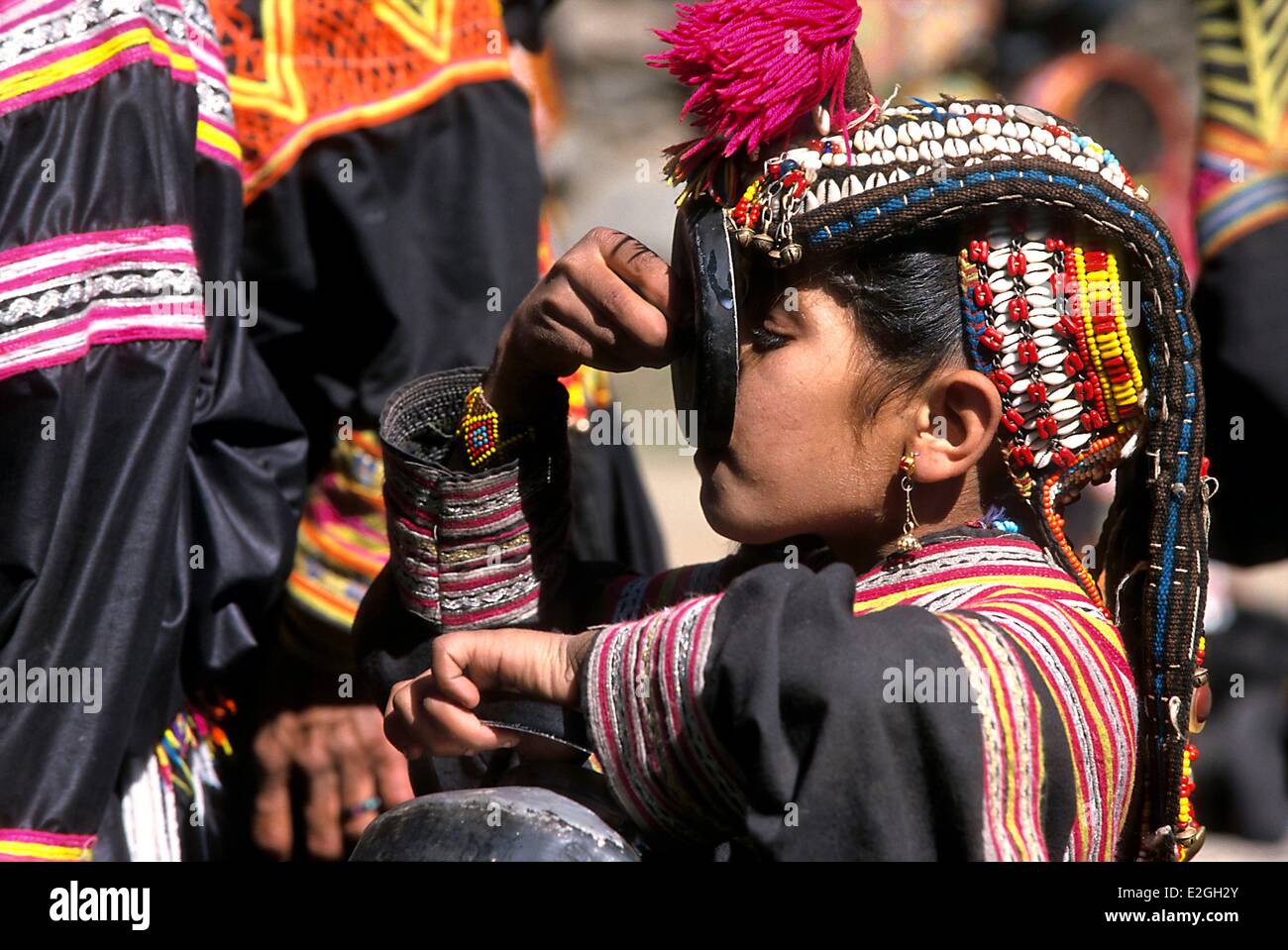 Pakistan Khyber Pakhtunkhwa Kalash valleys Bumburet valley Kalash girl ...