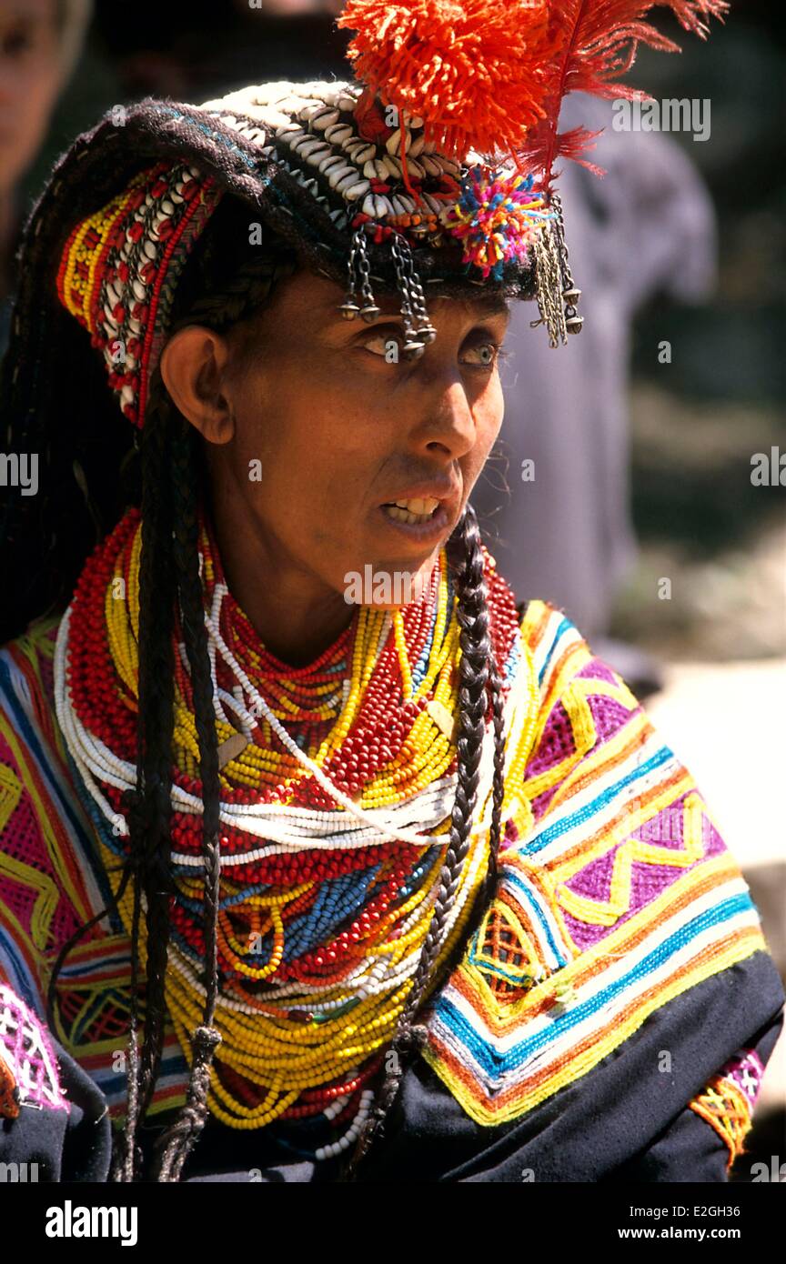 Pakistan Khyber Pakhtunkhwa Kalash valleys Bumburet valley Kalash woman ...