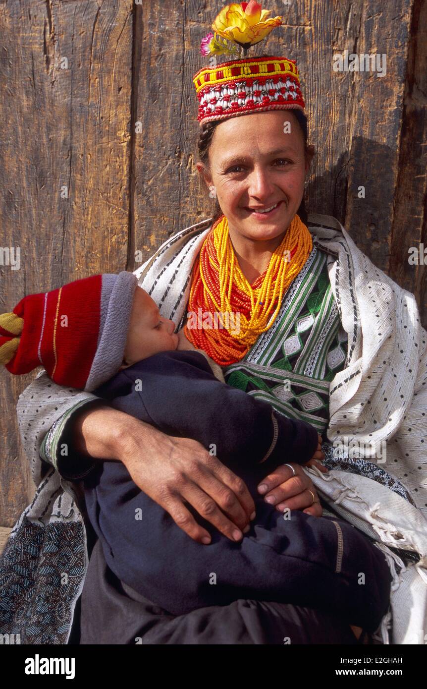 Pakistan Khyber Pakhtunkhwa Kalash valleys Bumburet valley Kalash woman ...