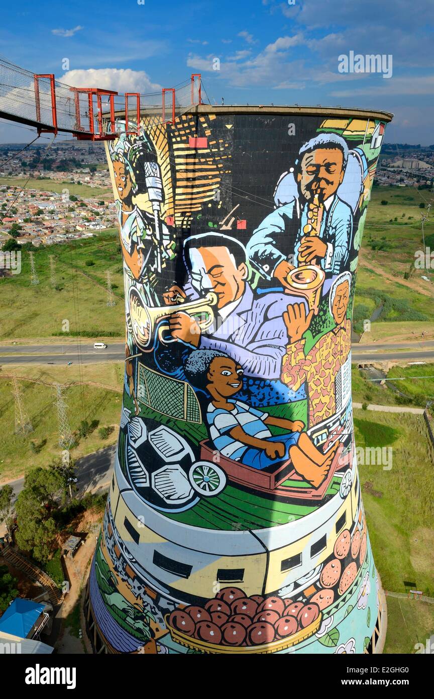 South Africa Gauteng province Johannesburg Orlando Towers overlooking ...