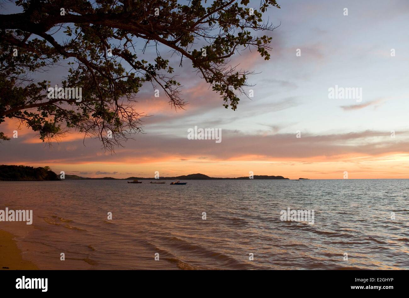 Madagascar Nosy Be Amarina Hotel beach sunset Stock Photo - Alamy