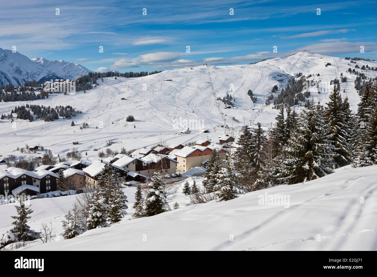 France Savoie Beaufortain Massif Les Saisies winter sports resort (1650 m Stock Photo - Alamy