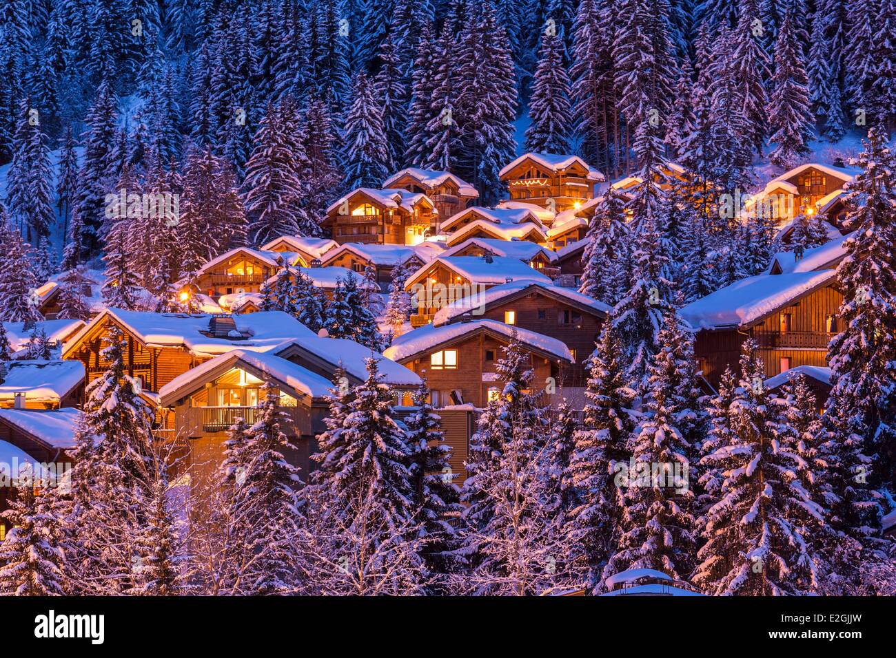 France Savoie Tarentaise valley La Tania skiresort in Les Trois Vallees ...