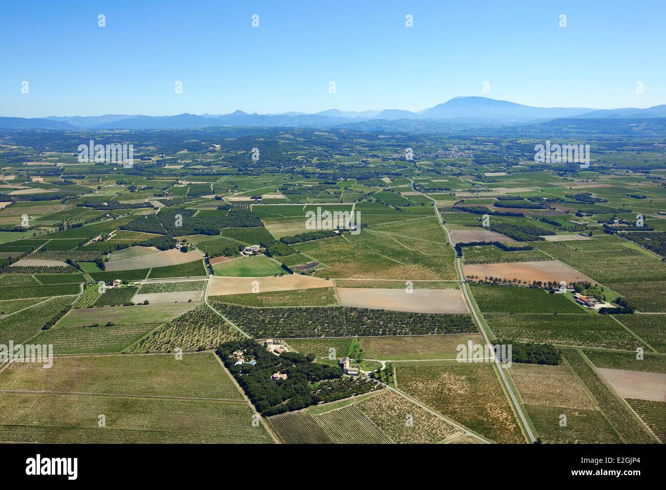 France Drome Tulette vine at bottom of Mont Ventoux (aerial view Stock ...