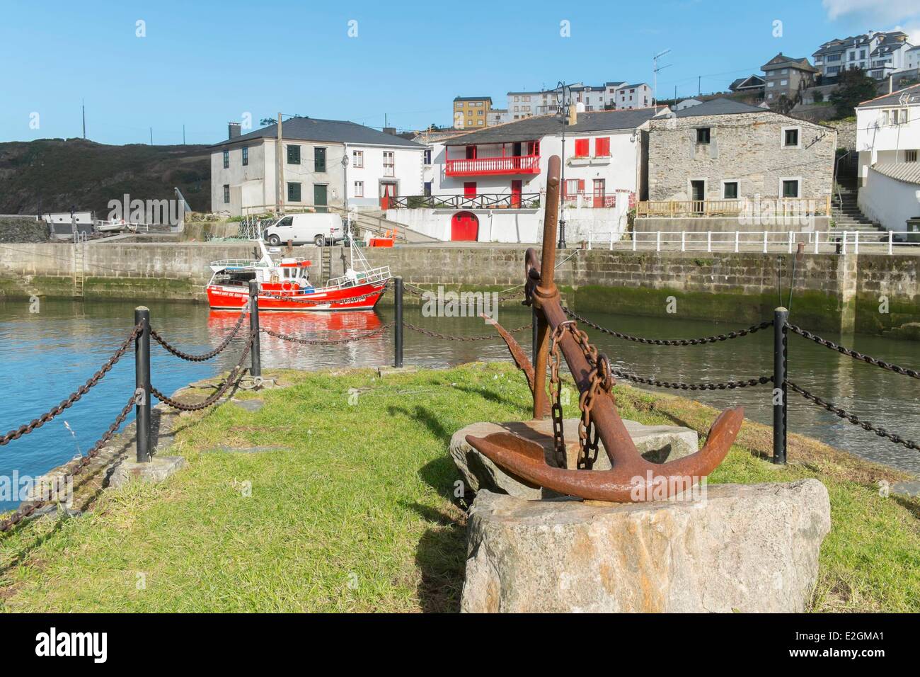 Spain Asturias port de Viavelez towards Navia Cantabrian sea Stock ...