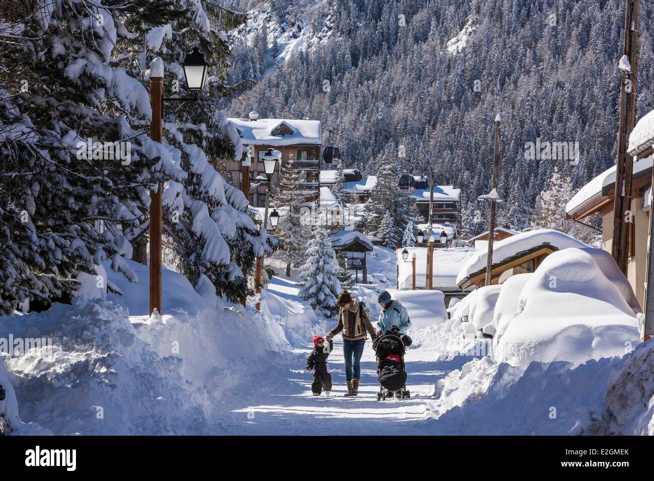 France Savoie Maurienne Valley Modane Valfrejus ski resort Stock Photo ...