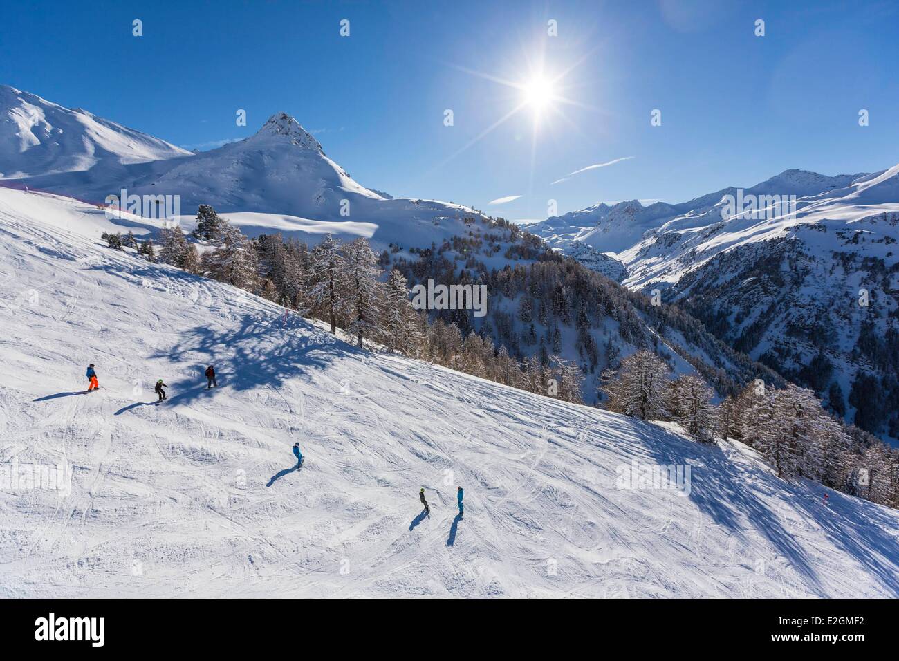 France Savoie Maurienne Valley Modane Valfrejus ski resort ski slopes ...