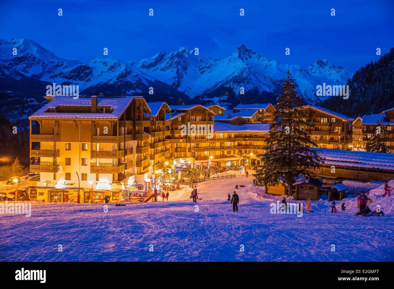 France Savoie Maurienne Valley Modane Valfrejus ski resort view of ...